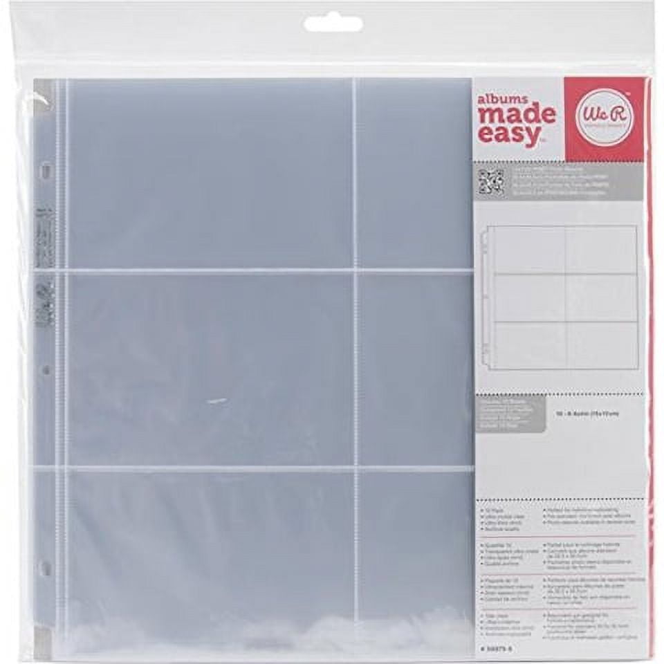 Page Protector 12X12 10Pk Post Bound 4X6 Style 6 Inserts - Walmart.com