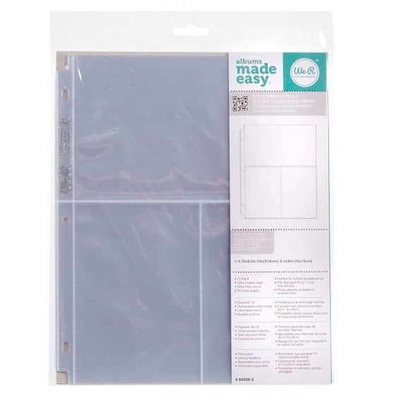 Page Protector 8.5X11 10Pk Dring 4X6 And 8.5X4.75 Style 3 In - Walmart.com