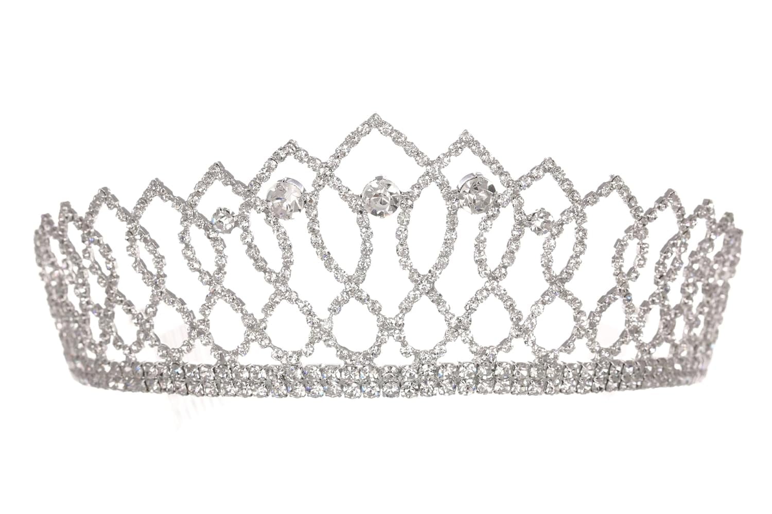 Pageant Queen Rhinestones Crystal Bridal Wedding Prom Tiara Crown ...