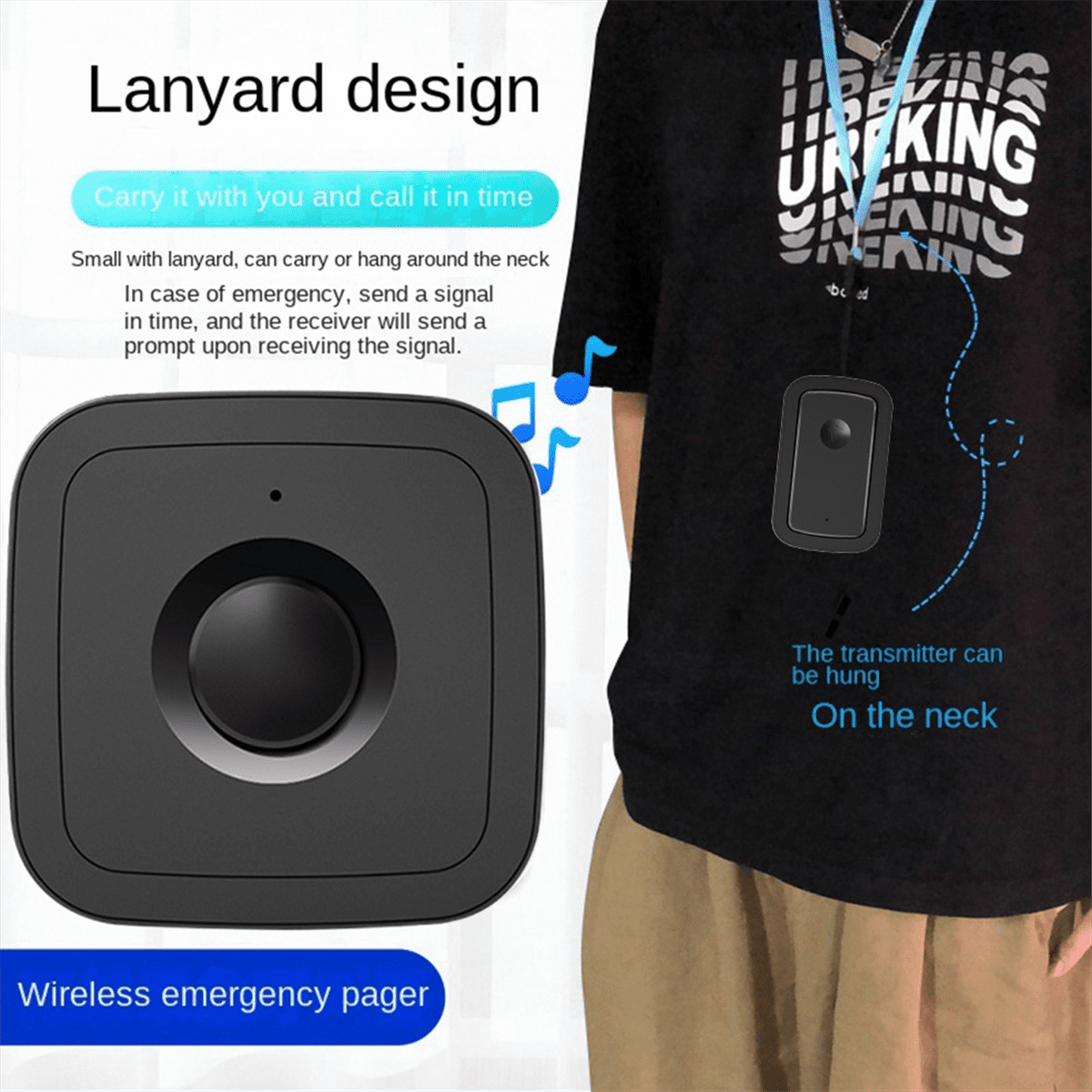 Pager Wireless Call Button Door Bells 5 Gear 300M for /Elderly/Patient ...