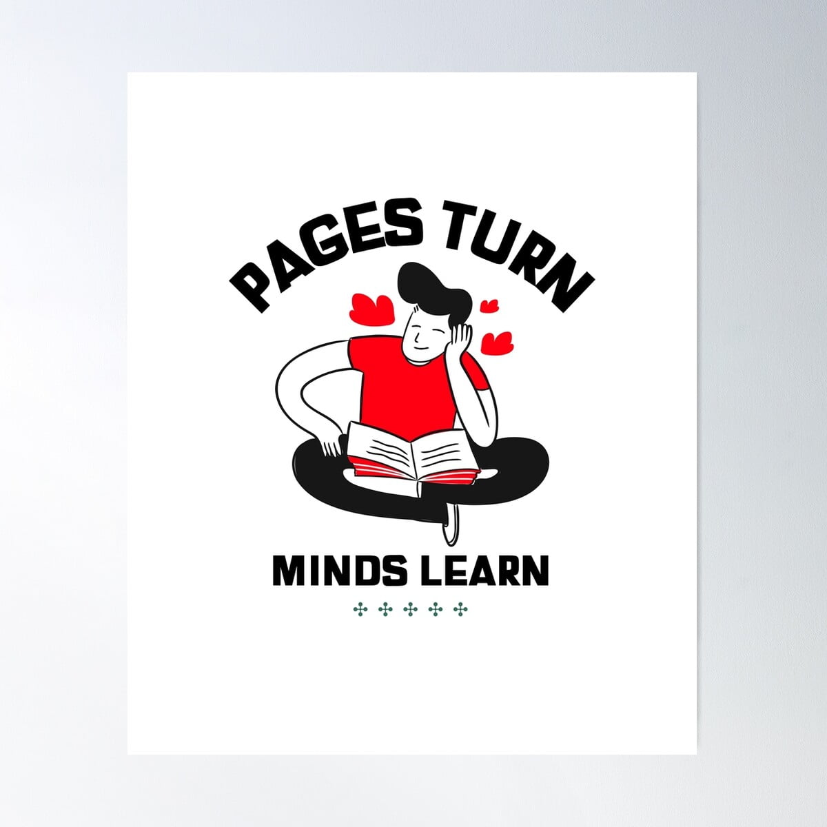 Pages Turn - Minds Learn (Man Sat) Poster Wall Art, Modern Wall Decor ...