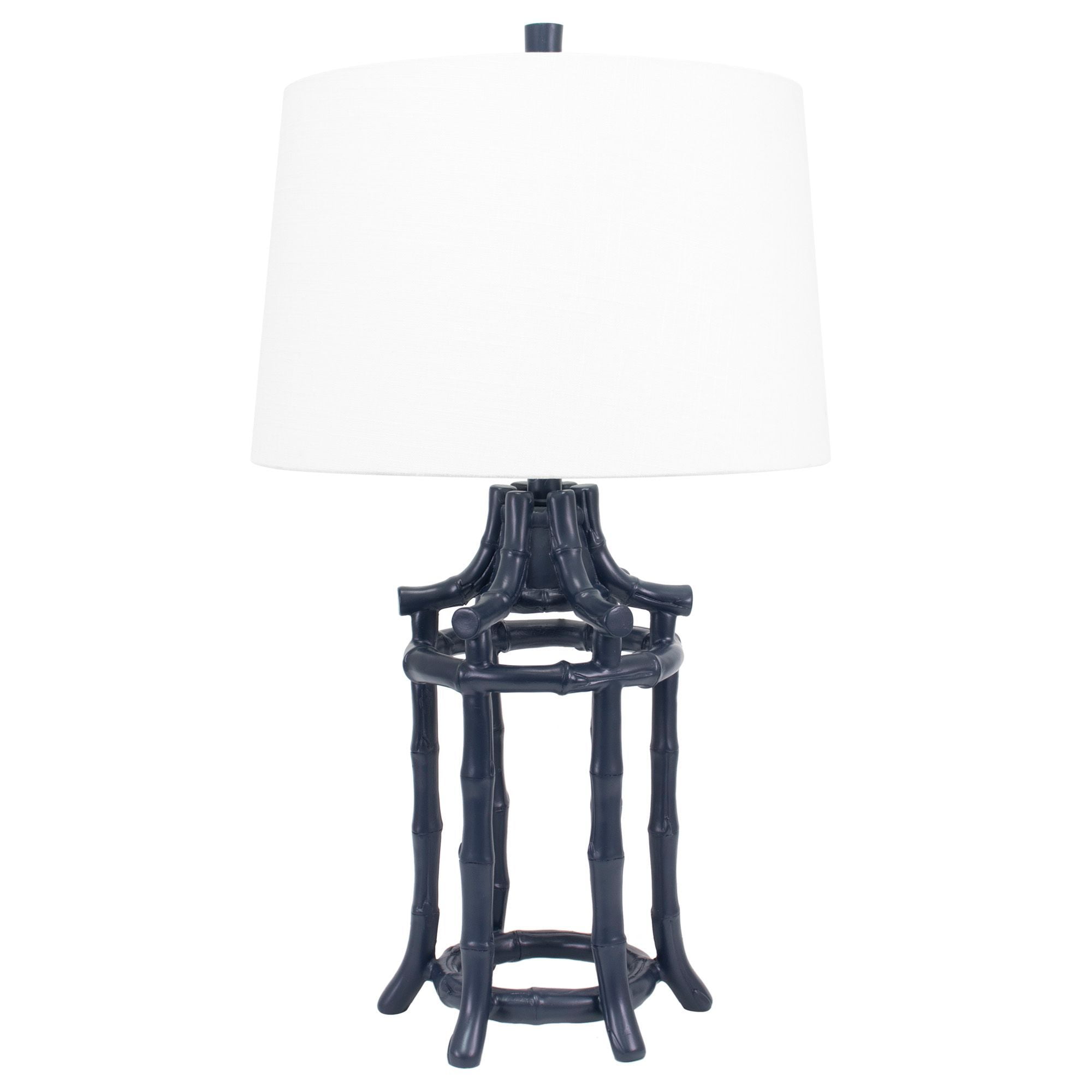 Pagoda 29" Table Lamp with Linen Shade, Navy Blue - Walmart.com