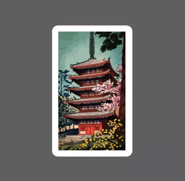 Pagoda Sticker Japan Beauty Waterproof Sticker Phone Decal Water Bottle ...