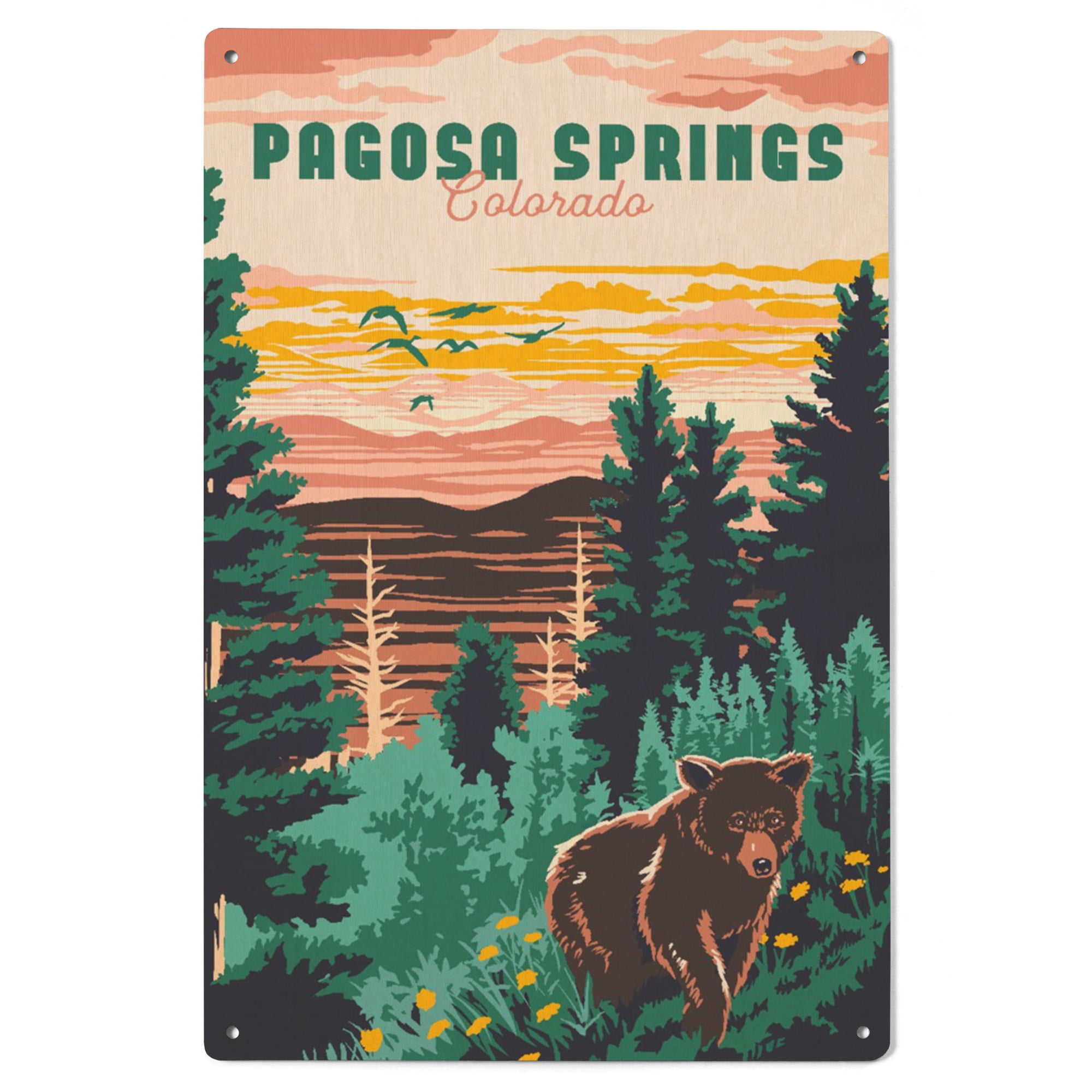 Pagosa Springs, Colorado, Explorer Series Birch Wood Wall Sign (6x9 ...