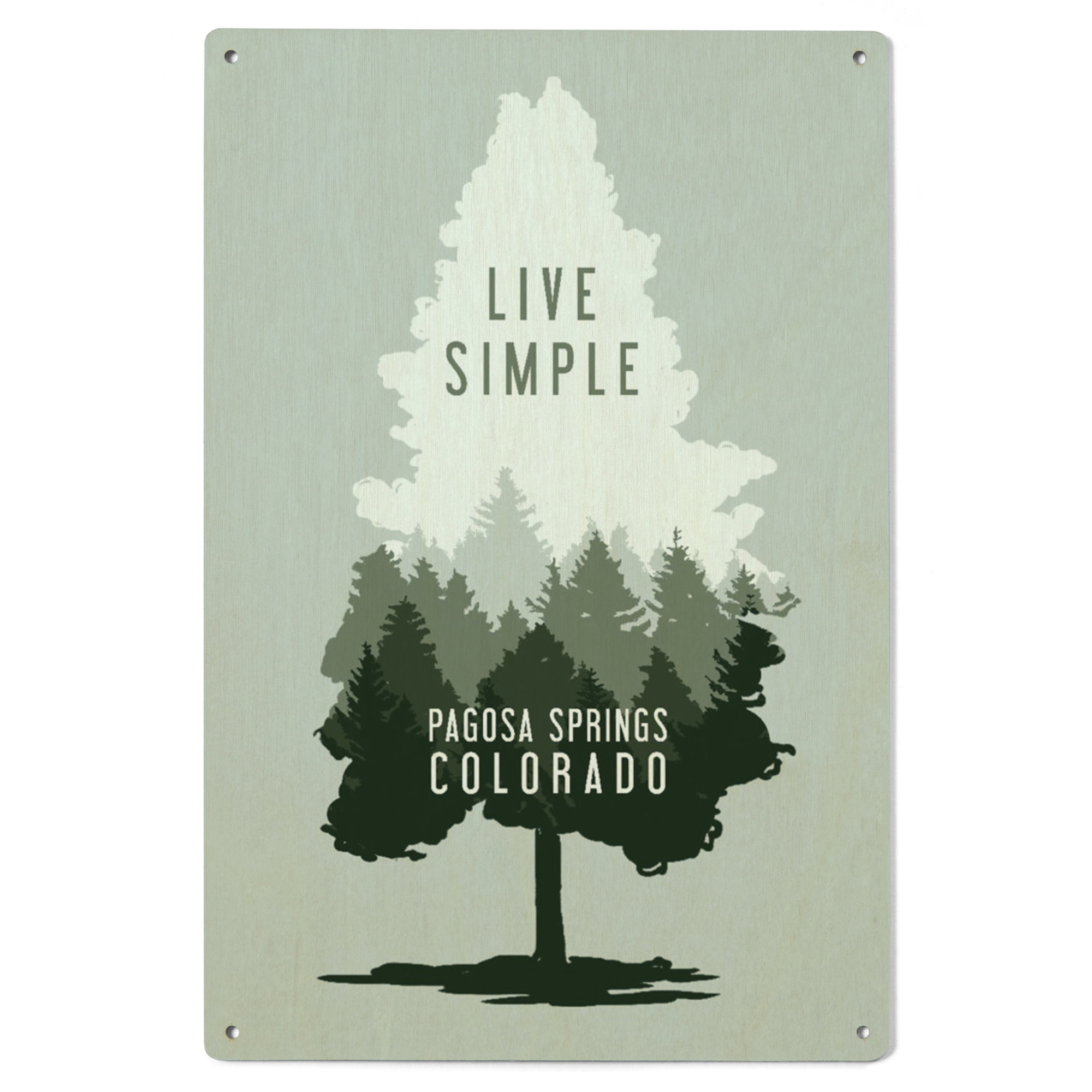 Pagosa Springs, Colorado, Live Simple, Contour Birch Wood Wall Sign ...