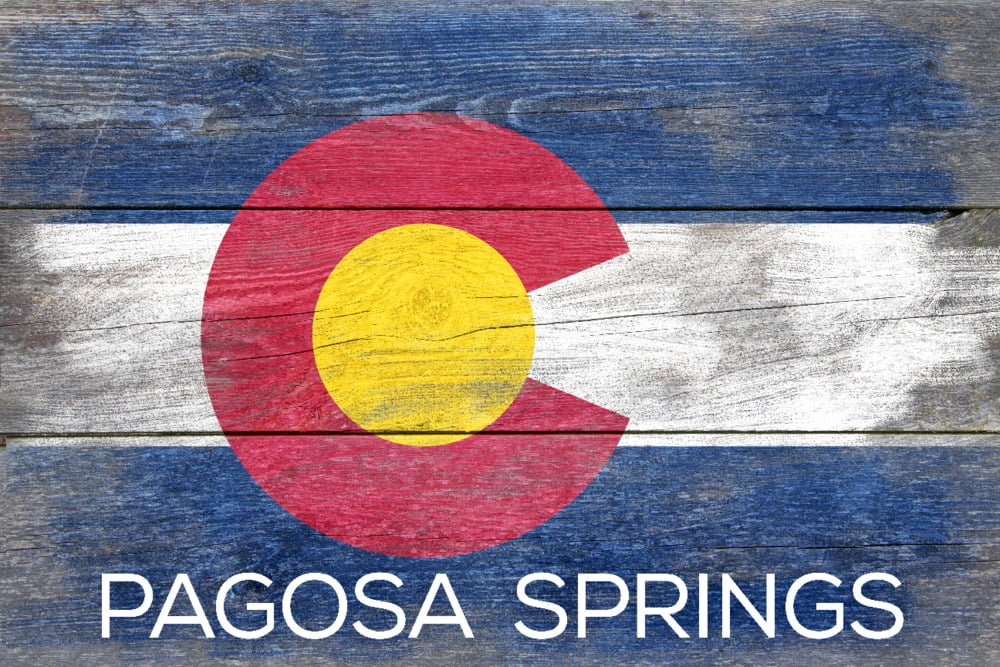 Pagosa Springs, Colorado, Rustic State Flag (12x18 Wall Art Poster ...