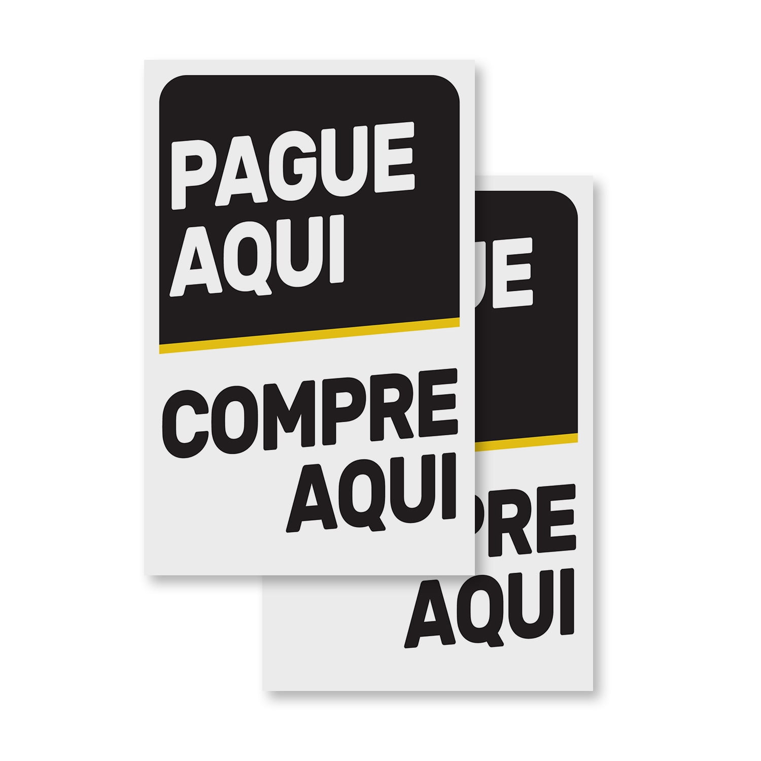 Pague Aqui (2-PACK) 24" x 36" Vinyl Decals | Sign Insert Peel & Stick ...