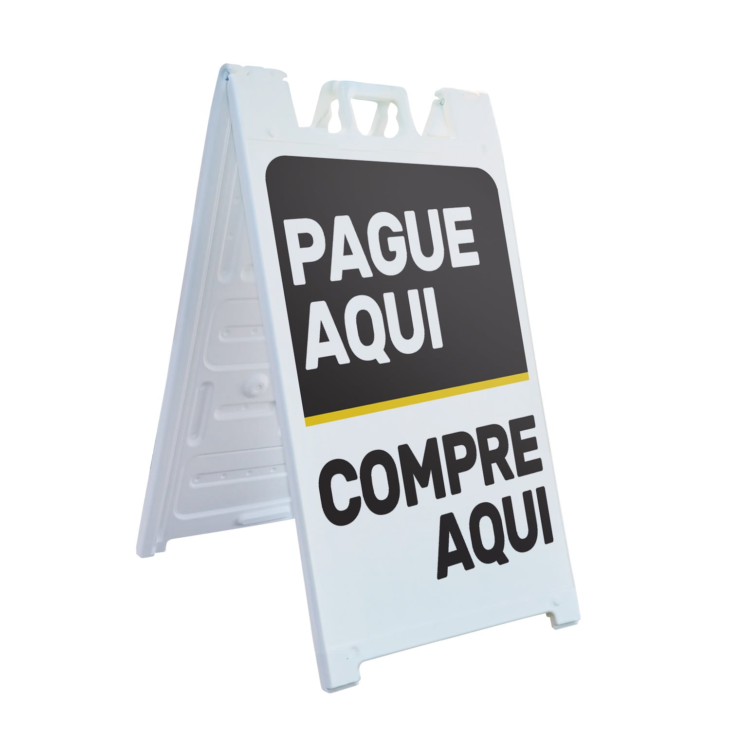 Pague Aqui 24" x 36" Double Sided A-Frame Sidewalk Sign, Includes 2 ...