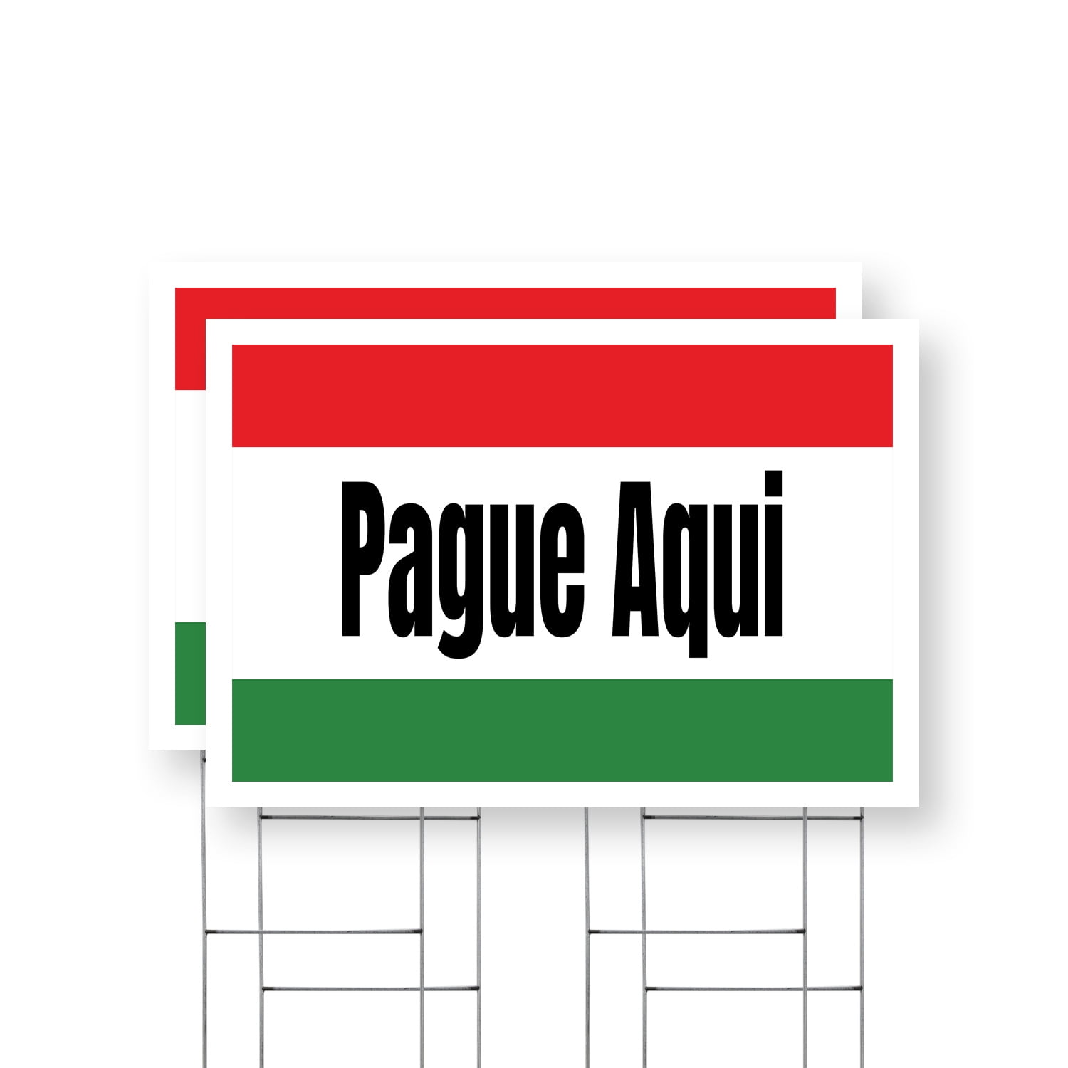 Pague Aqui Yard Sign 2 Pack of 24 Inch x 36 Inch Double Sided ...