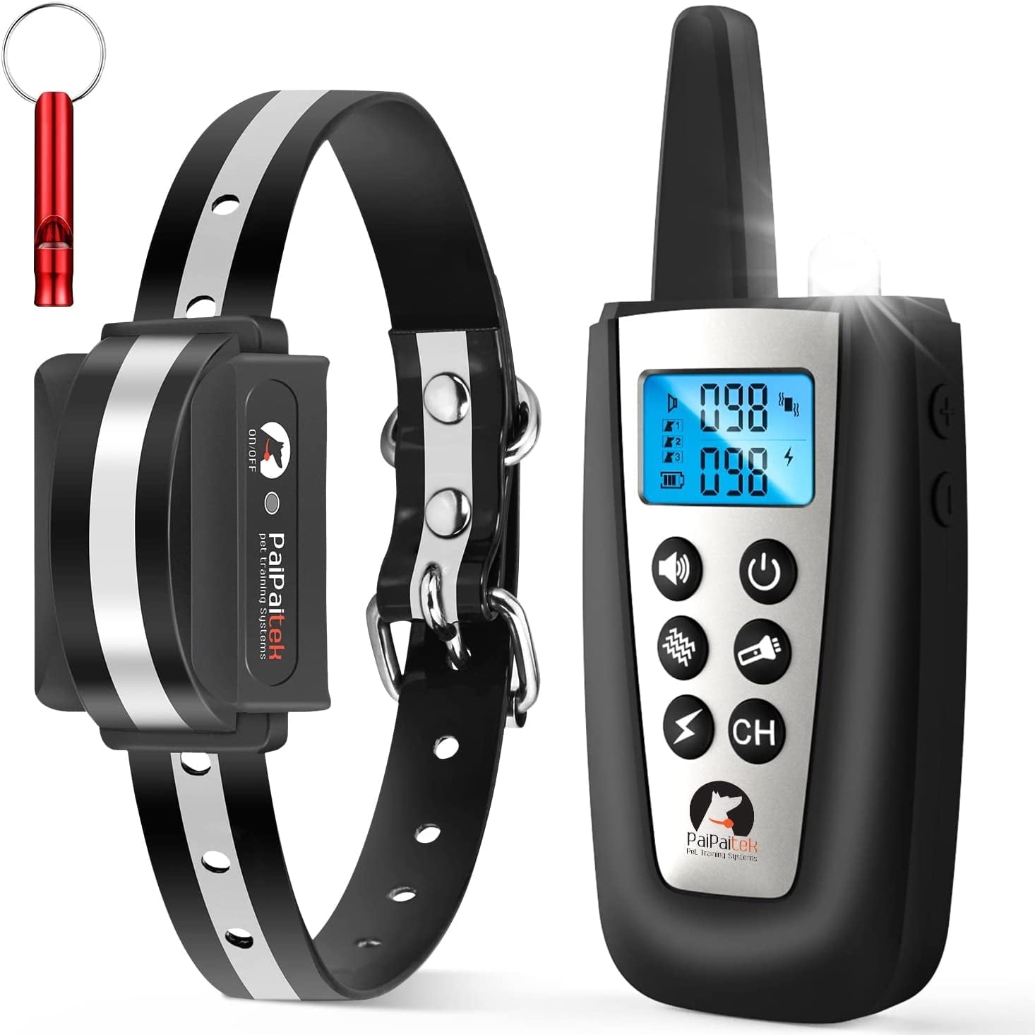 PaiPaitek Dog Bark Collar with Remote, Anti Bark and Training Collar ...