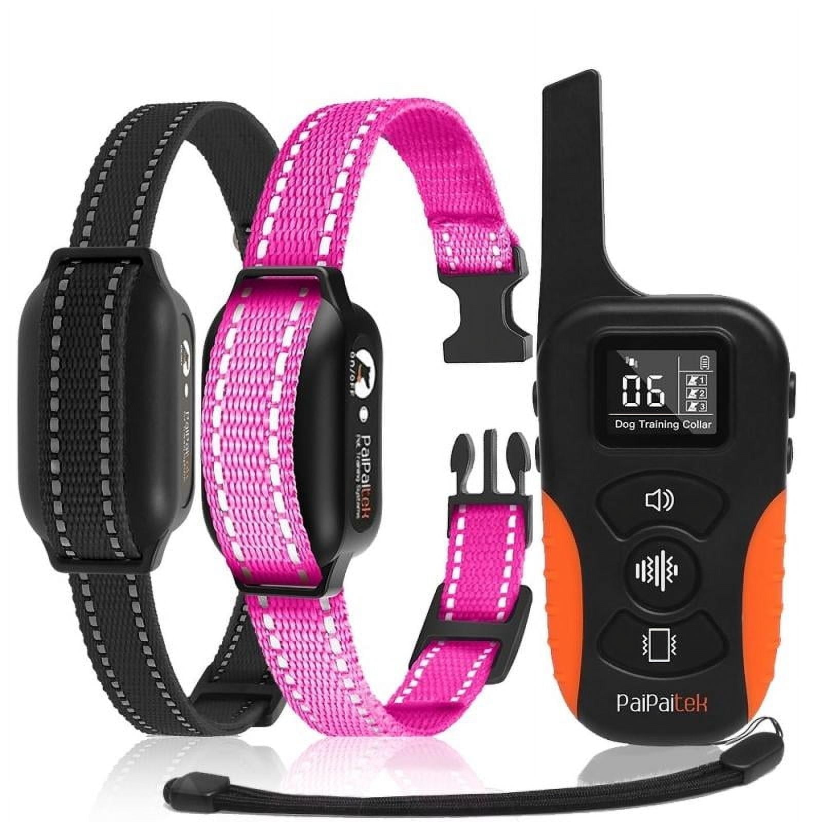 PaiPaitek No Shock Dog Training Collar with Remote 3300ft, Vibrate ...