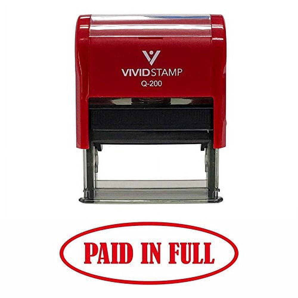 Paid In Full Self-Inking Office Rubber Stamp (Red) - Medium - Walmart.com