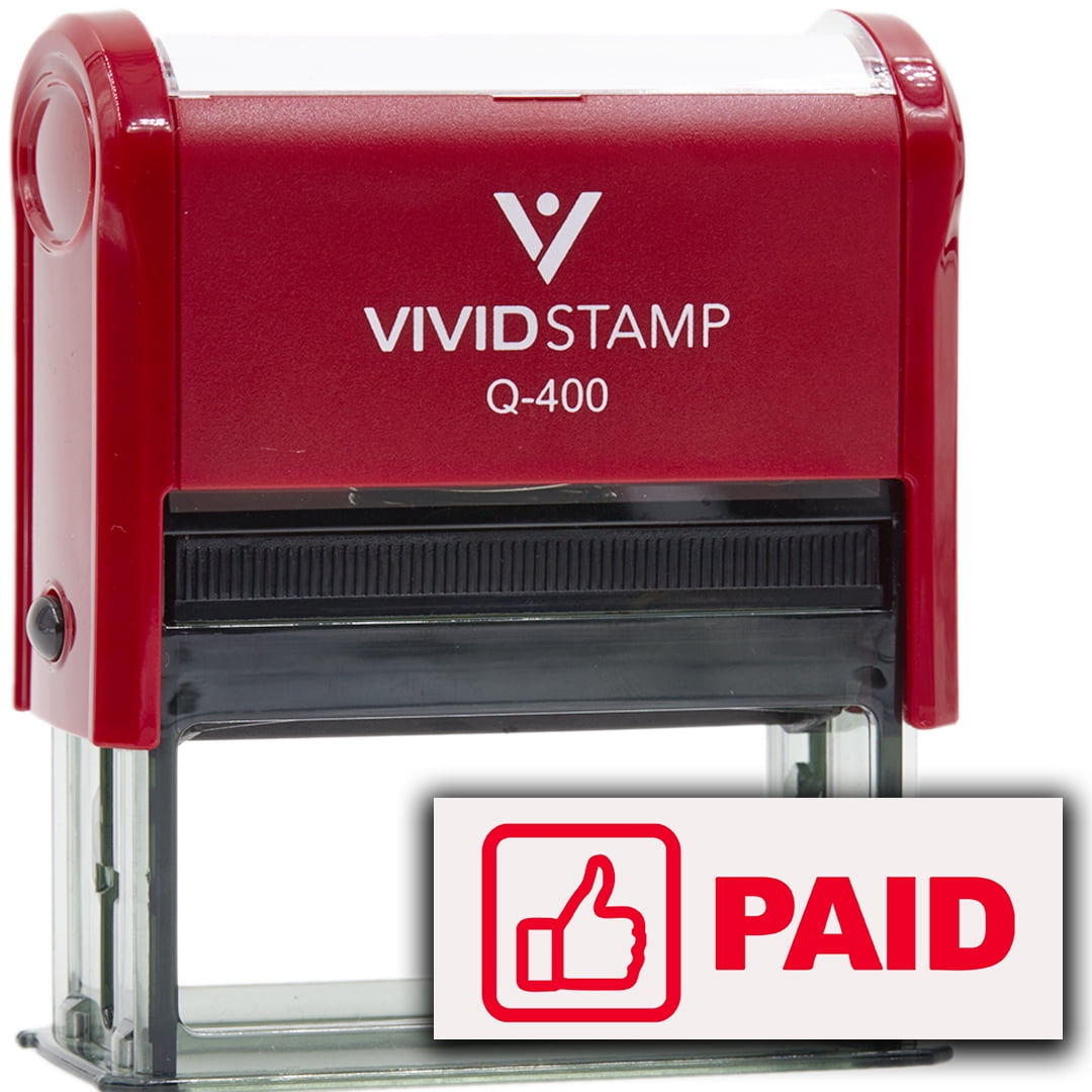 Paid (Thumbs Up) Self Inking Rubber Stamp (Red Ink) - Q-400 - Walmart.com
