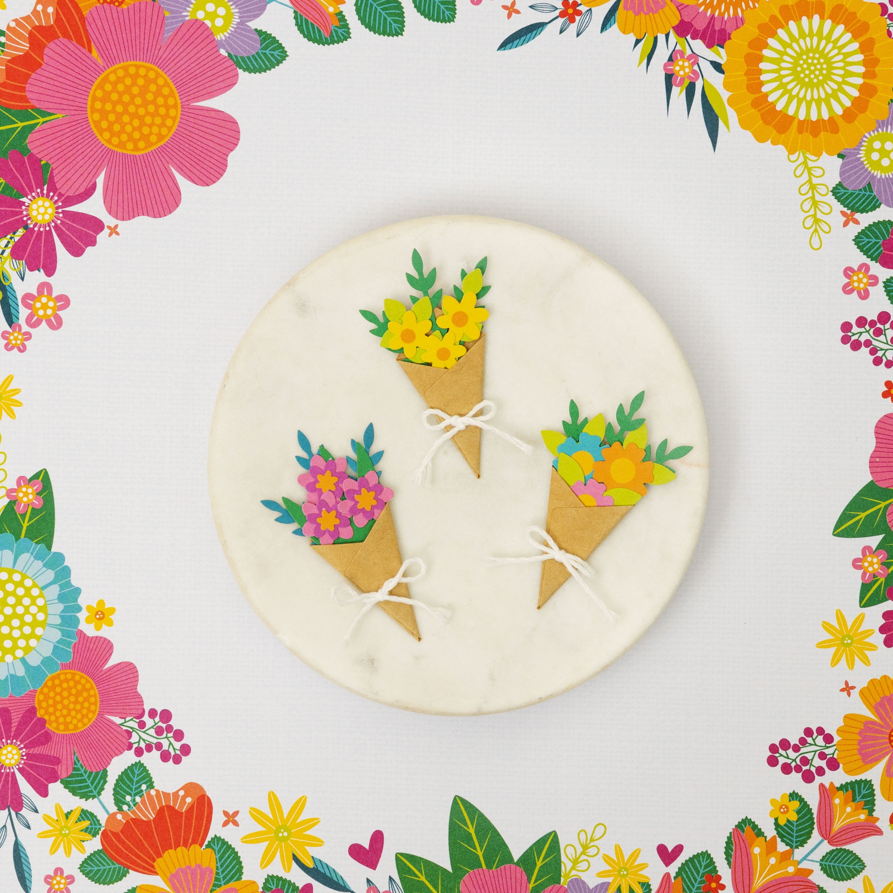 Paige Evans Splendid Dimensional Stickers 9/Pkg-Bouquets - Walmart.com