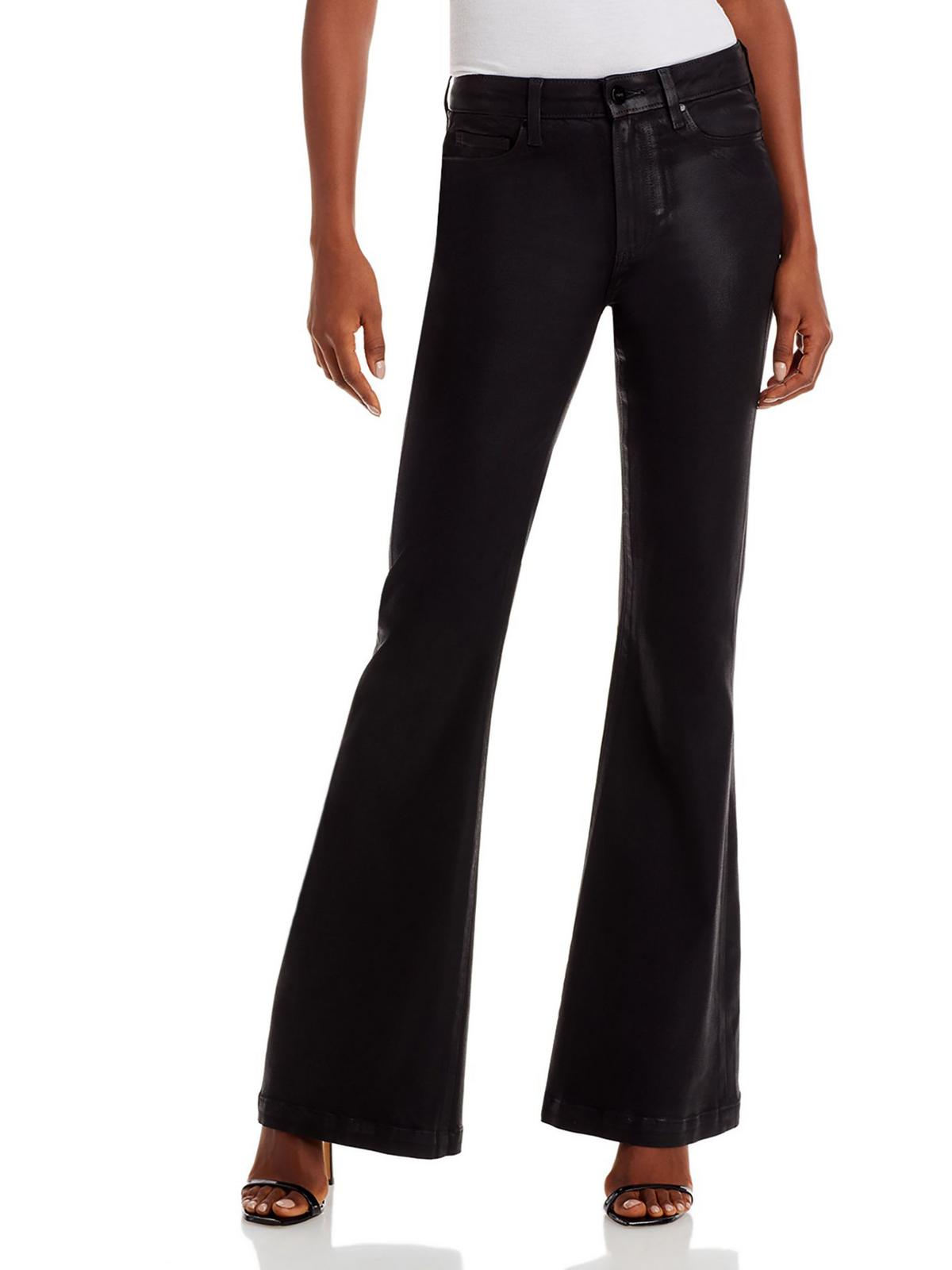 Paige Womens Genevieve Mid-Rise Coated Flare Jeans - Walmart.com