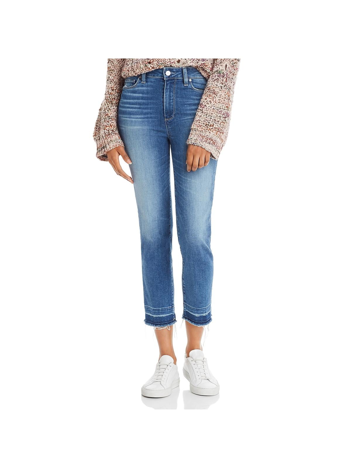 Paige Womens Hoxton Deni High Rise Cropped Jeans Blue 24 - Walmart.com