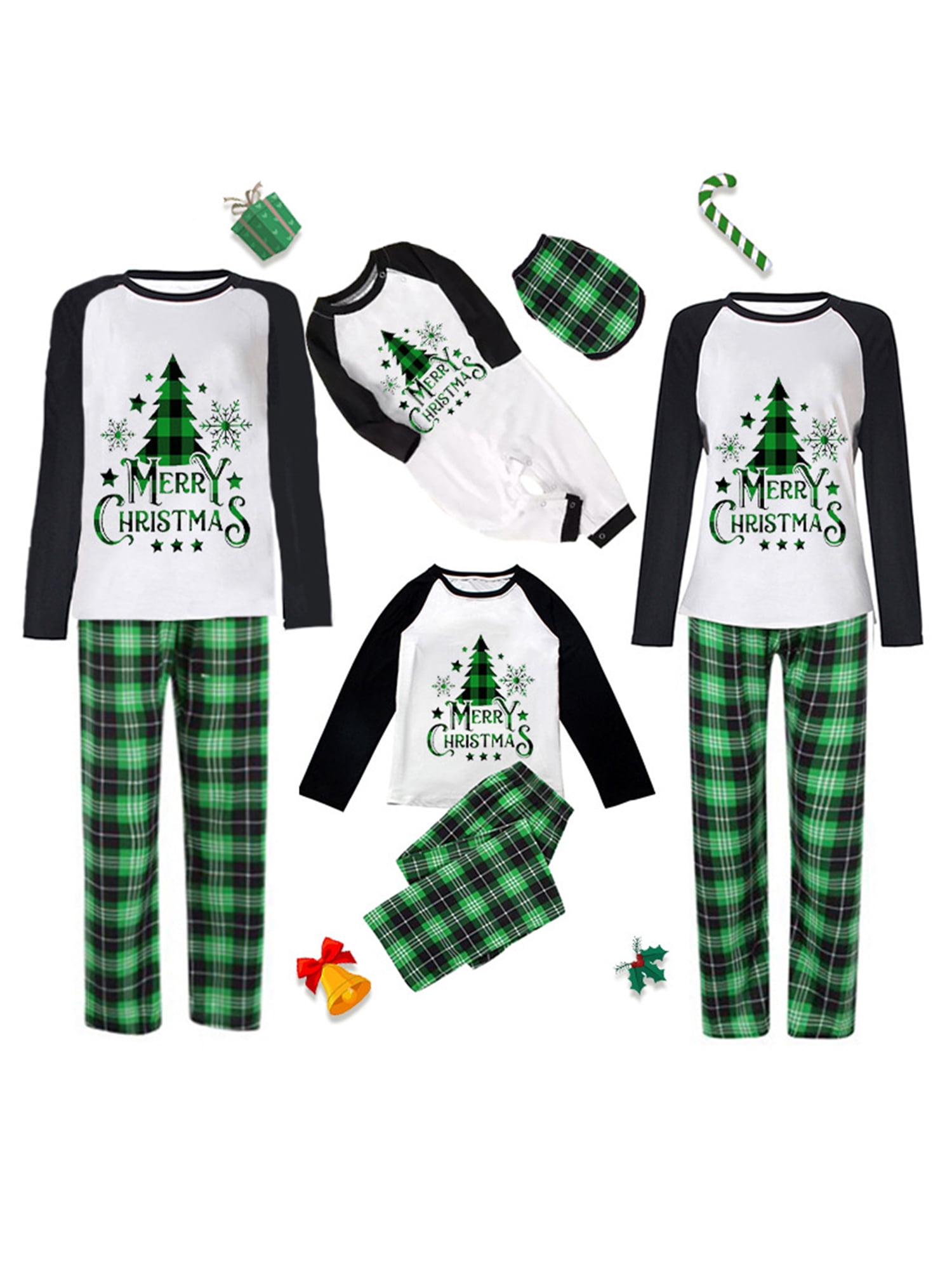 Paille Women Men Kids Tree Print Xmas Pjs Nightwear Loungewear Holiday ...