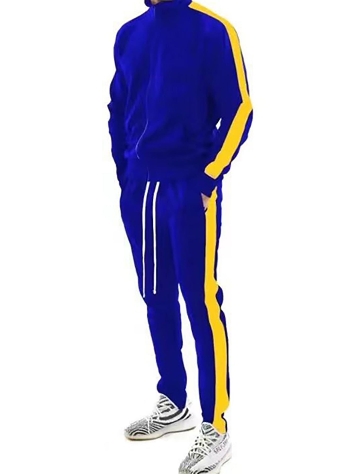 Paille Workout Jogger Suit for Mens Two Pieces Sport Tracksuit ...