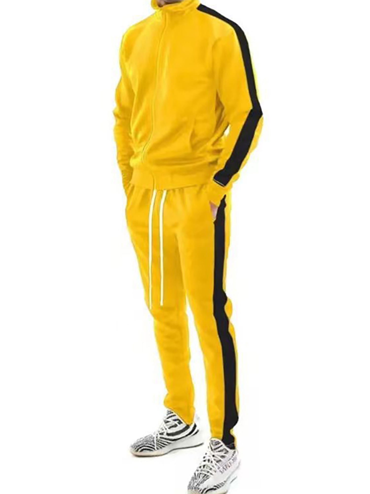 Paille Workout Jogger Suit for Mens Two Pieces Sport Tracksuit ...