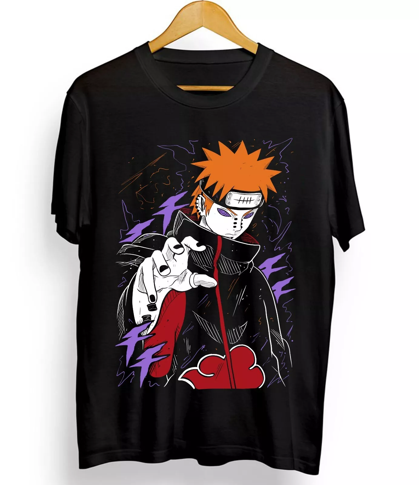 Pain Akatsuki T-Shirt Naruto Itachi Uchiha Horror Manga An.im.e Black ...
