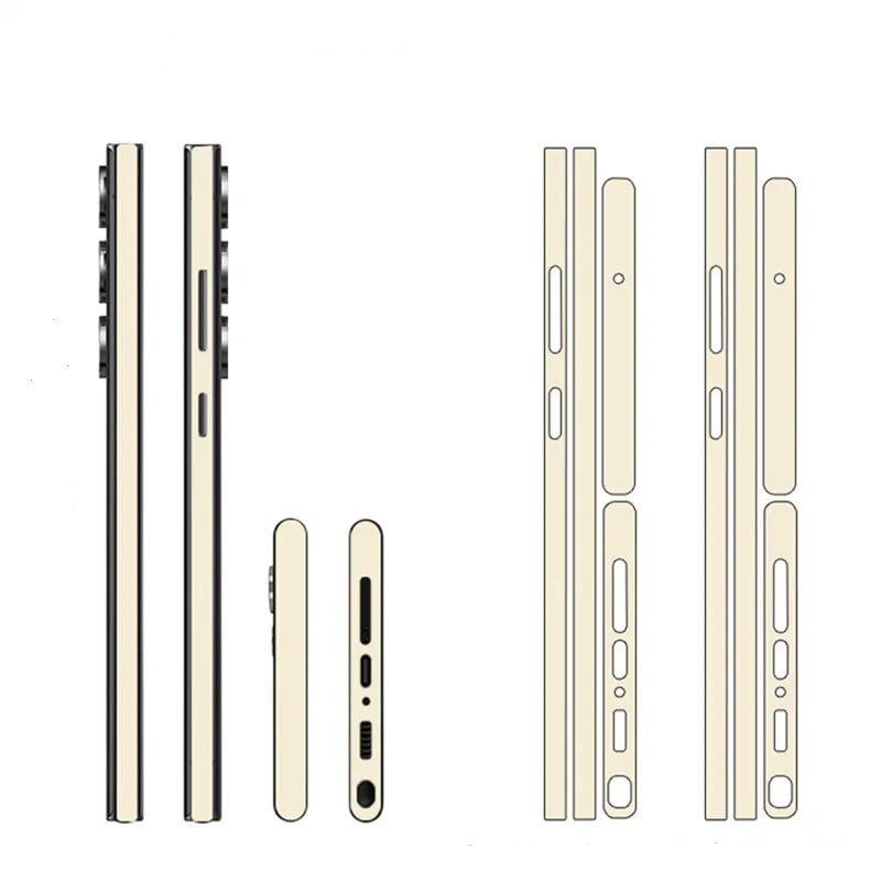 Pain Color Matte Side Skin For Samsung Galaxy S23 S22 Ultra Border ...