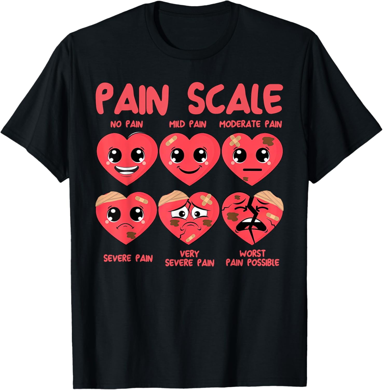 Pain Scale Heart Candy Trauma Nurse Triage Love Day T-Shirt - Walmart.com