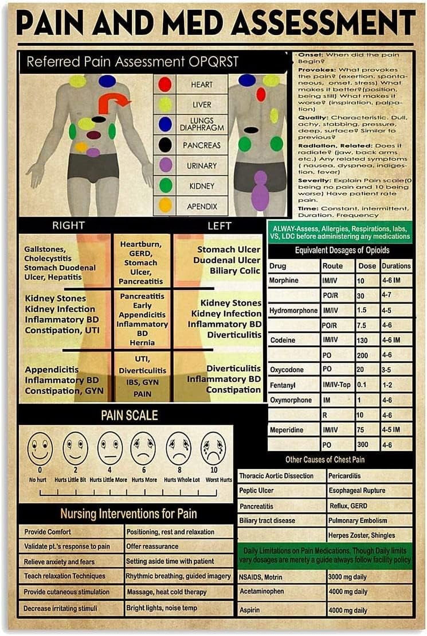 Pain Scale Knowledge Metal Signs Vintage Pain And Med Assessment ...