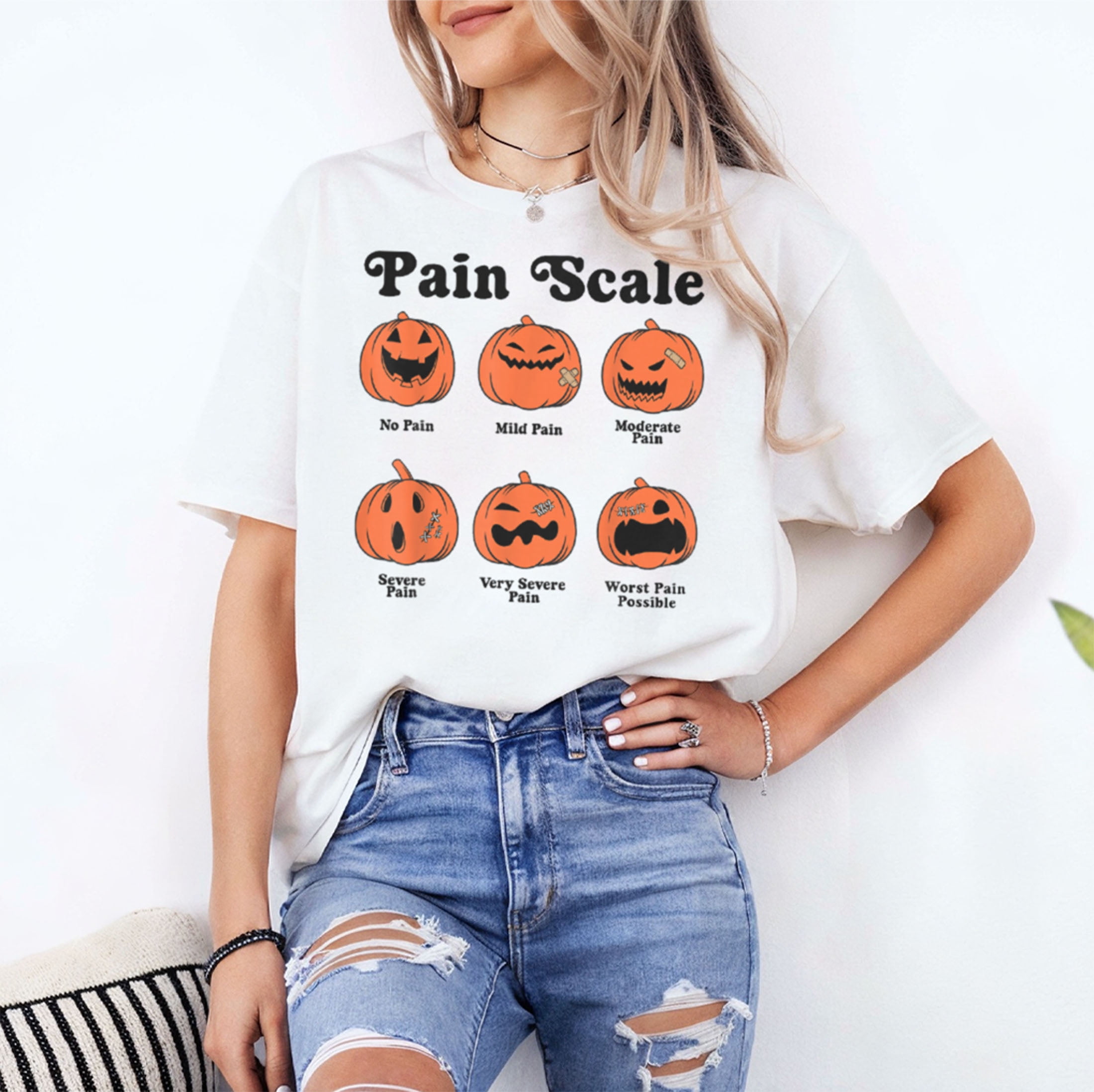 Pain Scale Pumpkin Pain Assessment Trauma Nurse Halloween Costume T ...