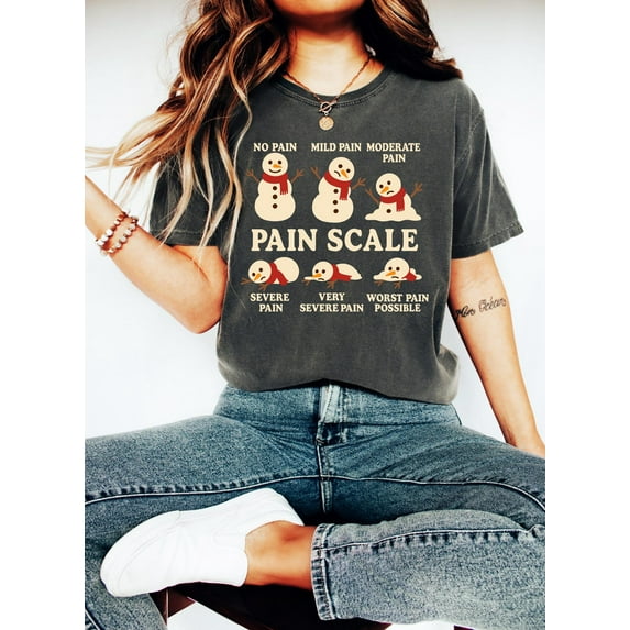 Pain Scale Shirt, Snowman Shirt, Season Shirt, Winter Shirt, Shirt ...