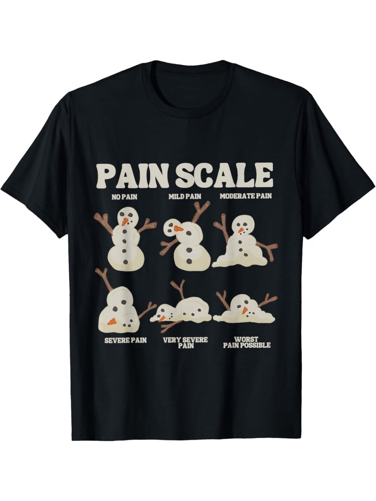 Pain Scale Snowman Nurse Medical Chart Graphic T-Shirt - Walmart.com