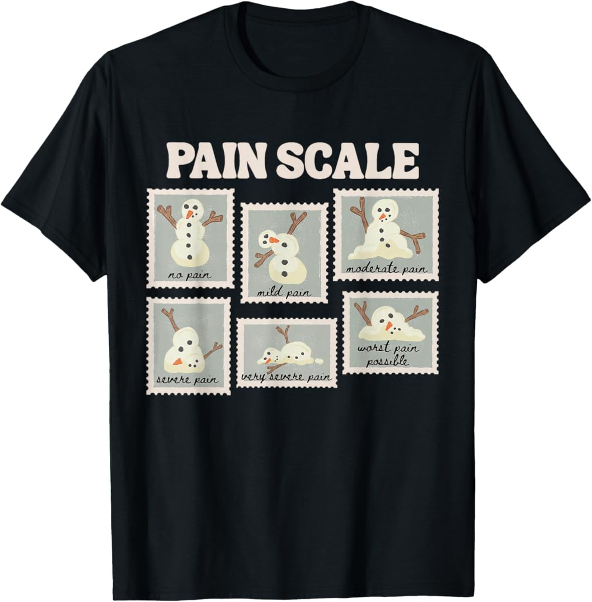 Pain Scale Snowman Nurse Stamps Pain Assessment T-Shirt - Walmart.com