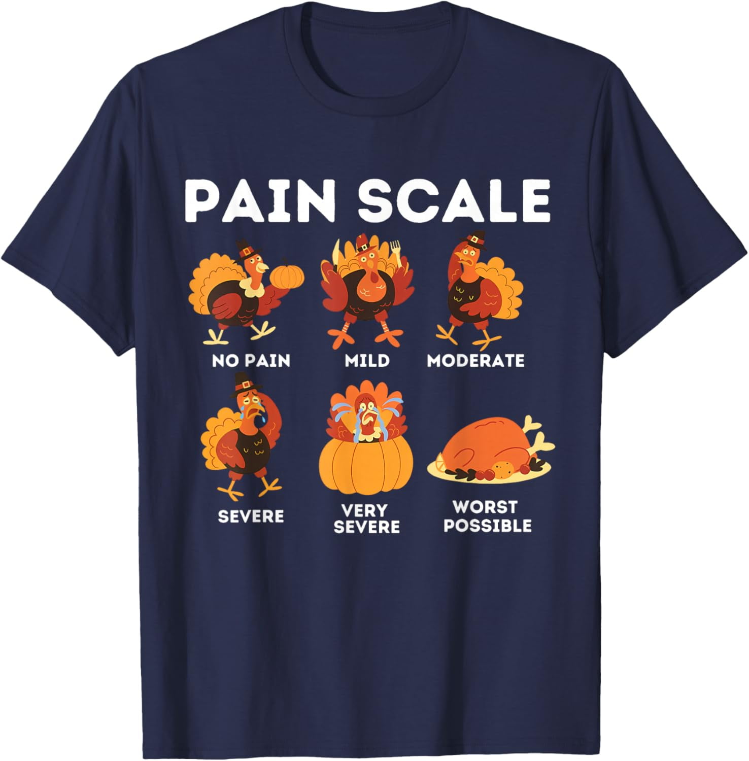 Pain Scale Turkey Trauma Nurse Thanksgiving T-Shirt - Walmart.com