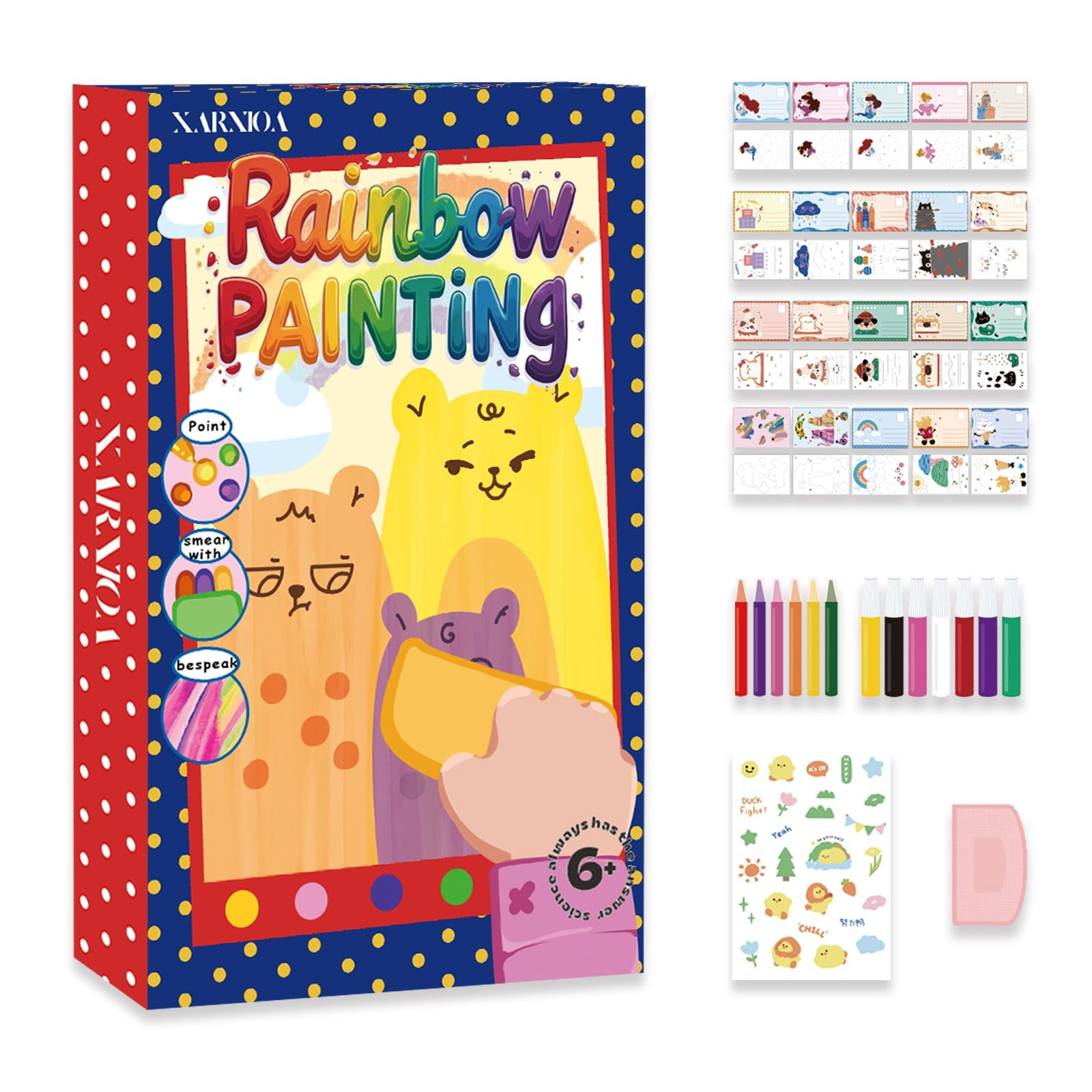 Pain Set for Kids YPF5 DIY Squeegee Art Kids Rainbow pointillism ...