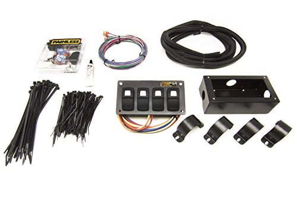 Painless Performance 57108 Trail Rocker 4-Switch Panel, Roll Bar Mount ...