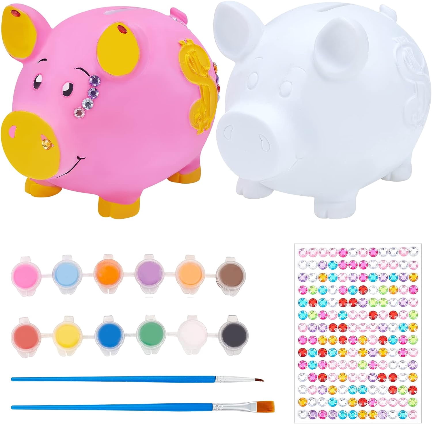 Paint 2 Unbreakable Piggy Banks Money Box Craft Kit - Walmart.com