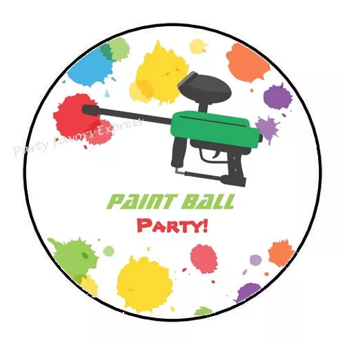 Paint Ball Paintball Party Sticker Party Favors Sticker Envelope Seals ...