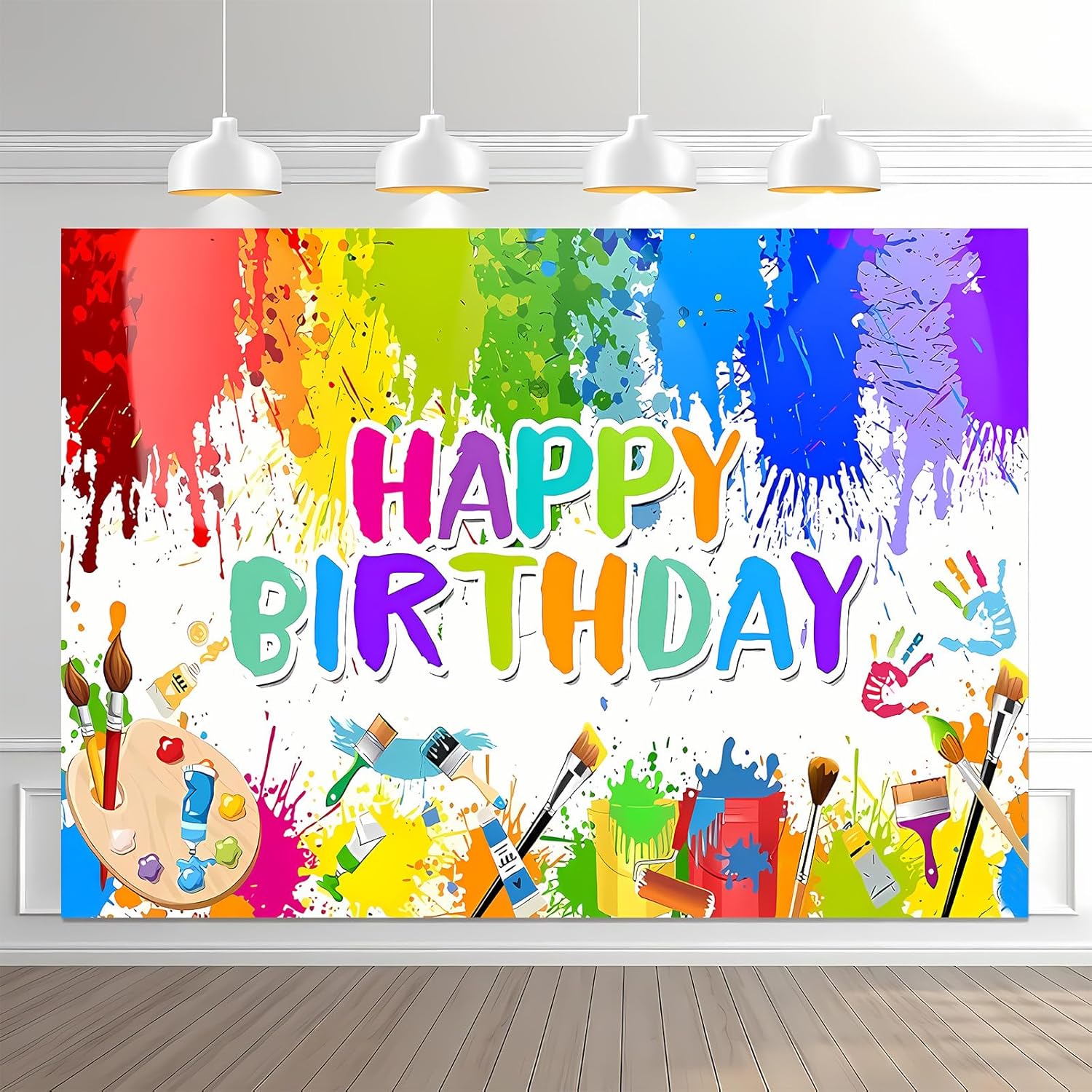 Paint Birthday Banner Boy and Girl Graffiti Art Birthday Party ...