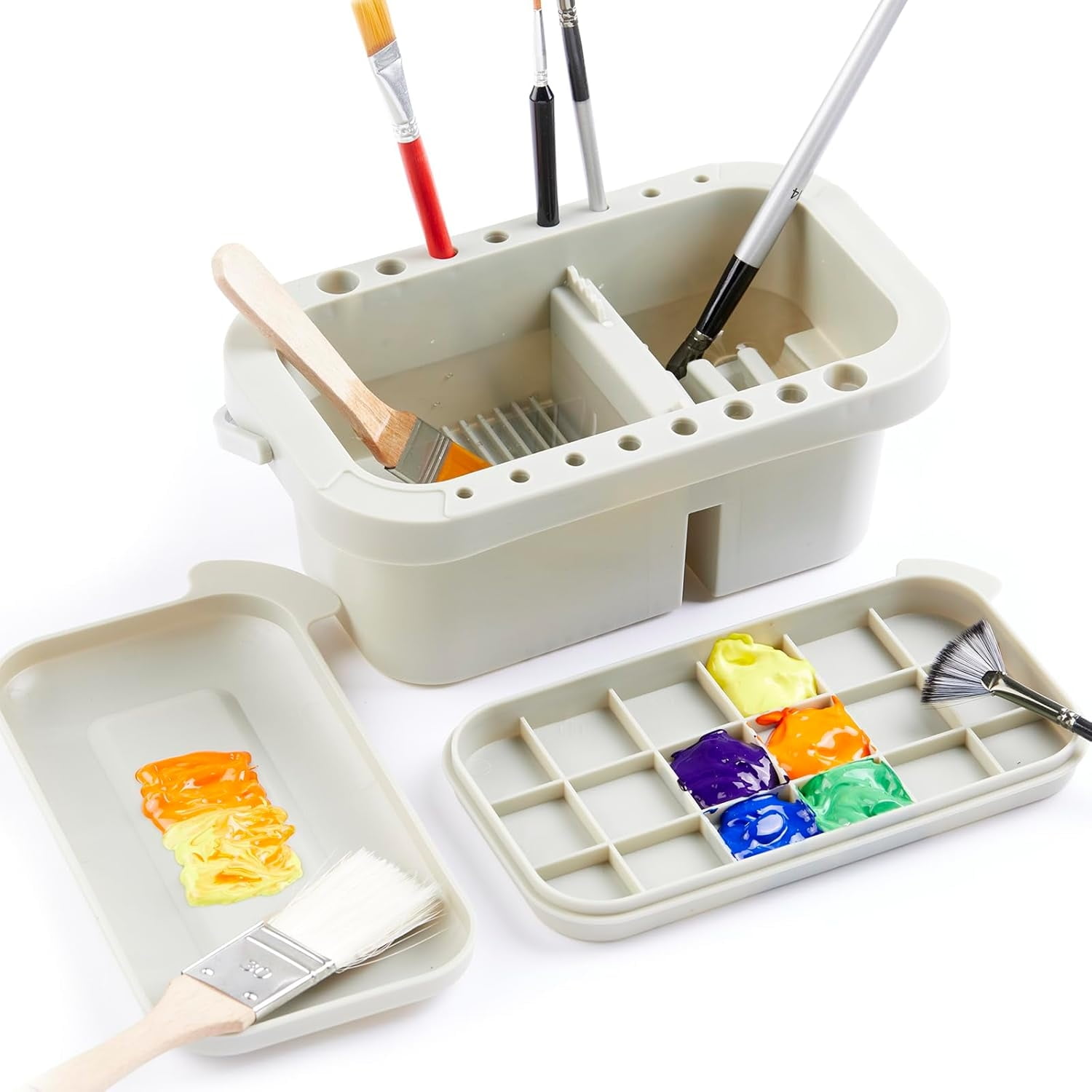 Paint Brush Cleaner, Paint Brush Holder and Organizers with Palette for ...