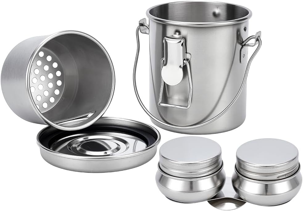Paint Brush Cleaner Set Stainless Steel Double Dipper Palette Cups and ...