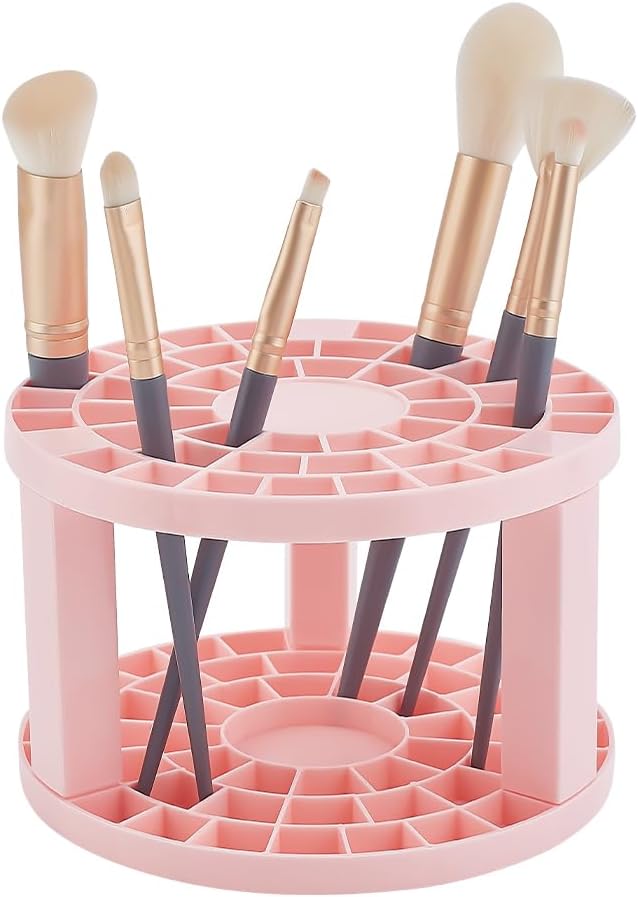 Paint Brush Holder 49 Holes Makeup Brush Holder Organizer Round Plastic ...