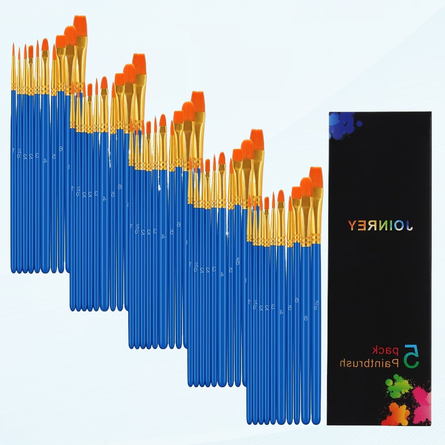 Paint Brush Set, 20 Pcs Round Tip Paint Brushes Nylon Acrylic Paint ...