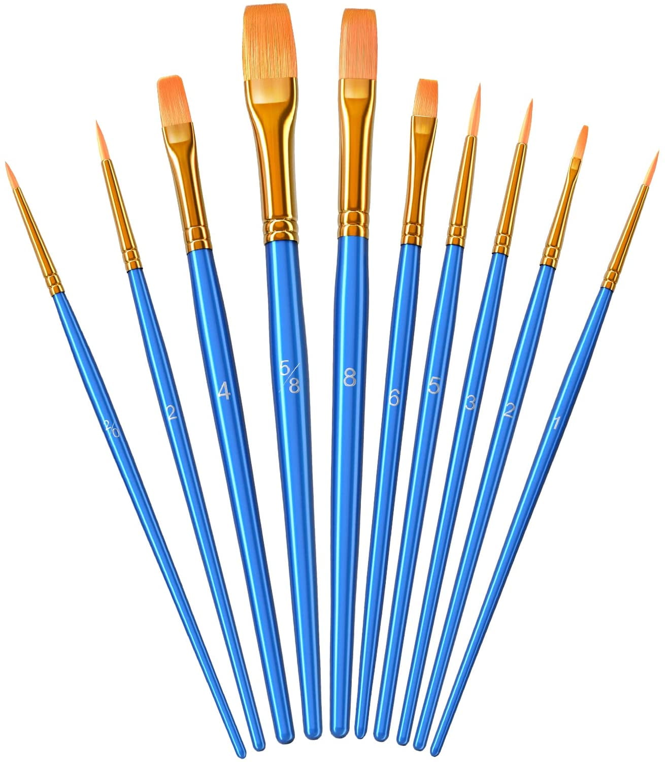 Paint Brush Set, Heartybay 10Pcs Paint Brushes for Acrylic Painting ...
