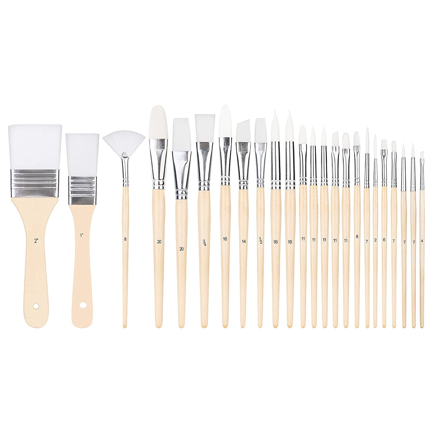 Paint Brush Set, Multi-shaped Nylon Paint Brushes for for Acrylic, Oil ...