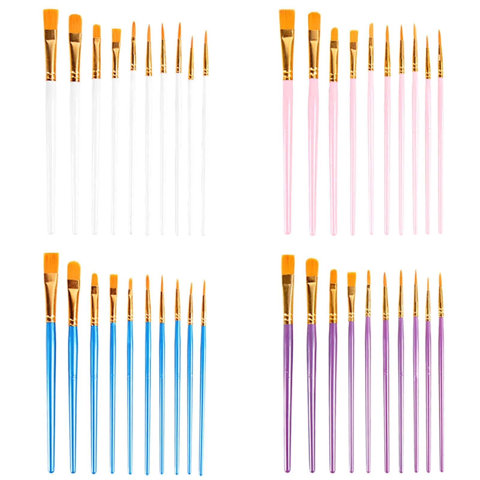 Paint Brush Set Plastic Rod Oil Brush Set Professional Artist Series ...