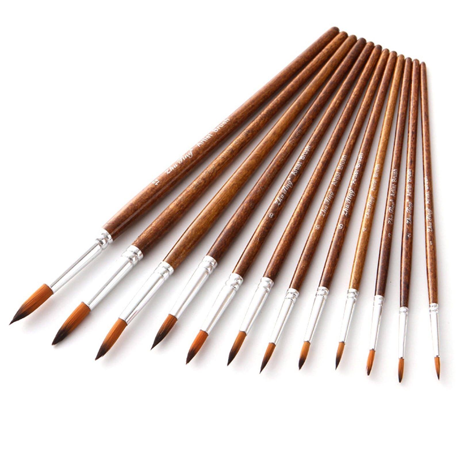 Paint Brushes 12 Pieces Set,Professional Paint Brush Round Pointed ...