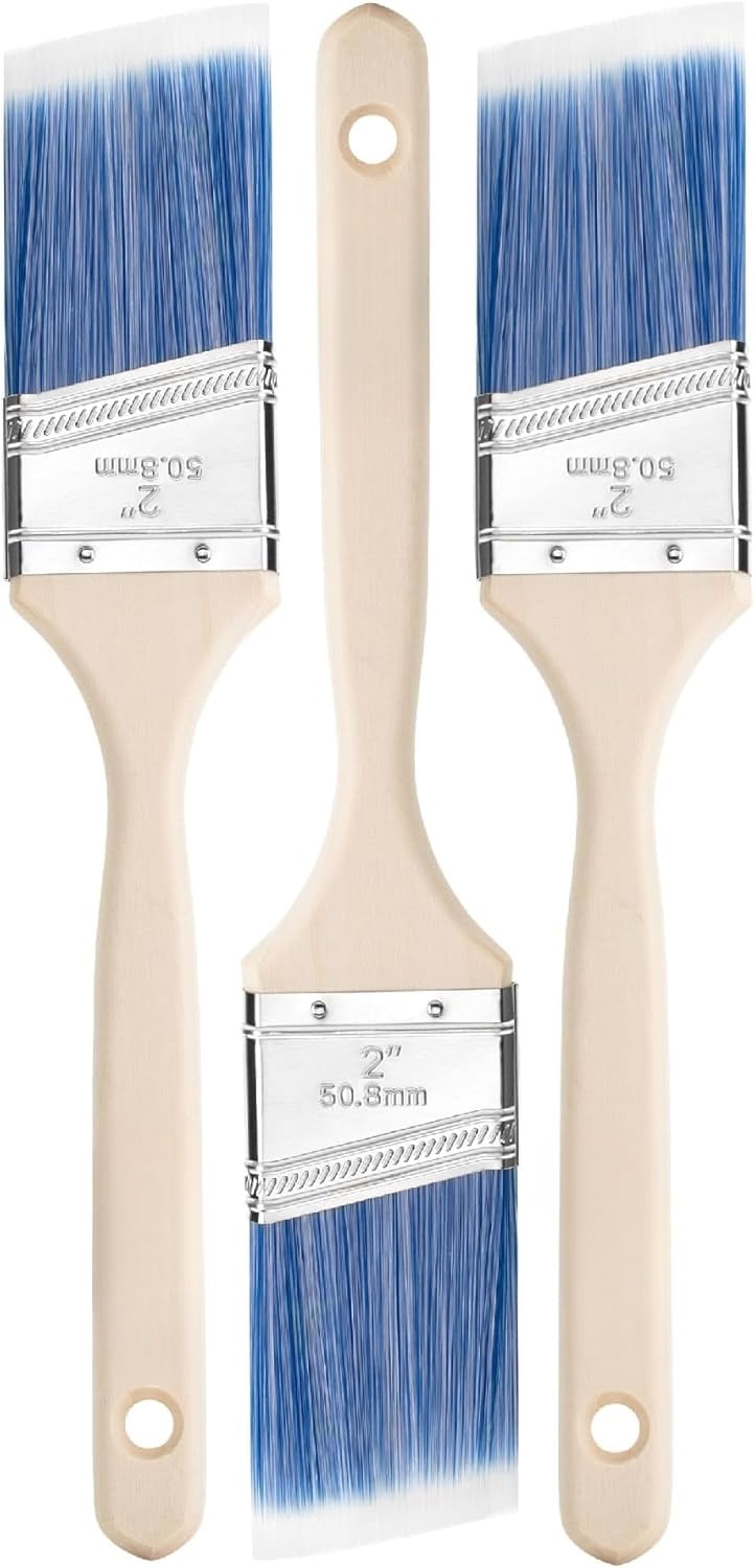 - Paint Brushes, 2-Inch, 3 Pack, Angle Brushes, Treated Wood Handle, Paint Brushes for Walls ...