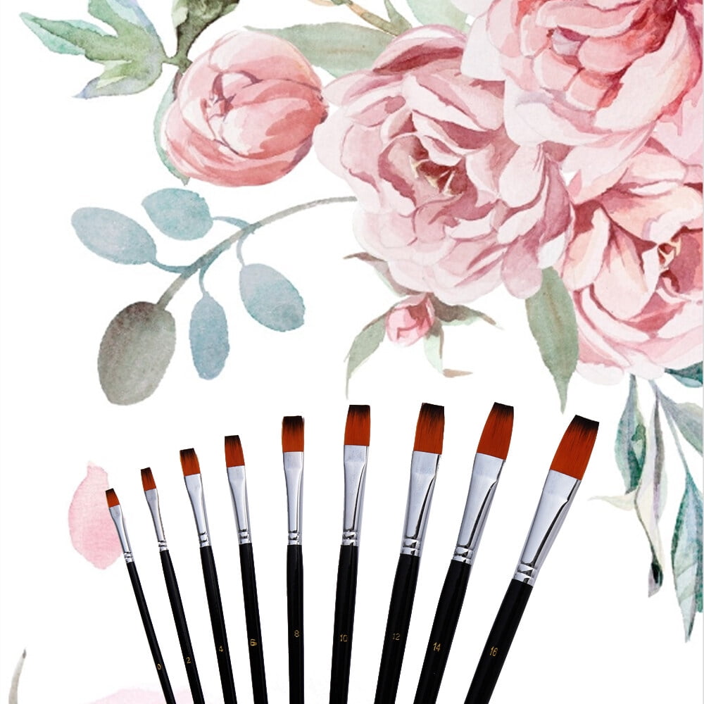 Paint Brushes for Kids, Easy to Clean Round and Flat Toddler Paint ...