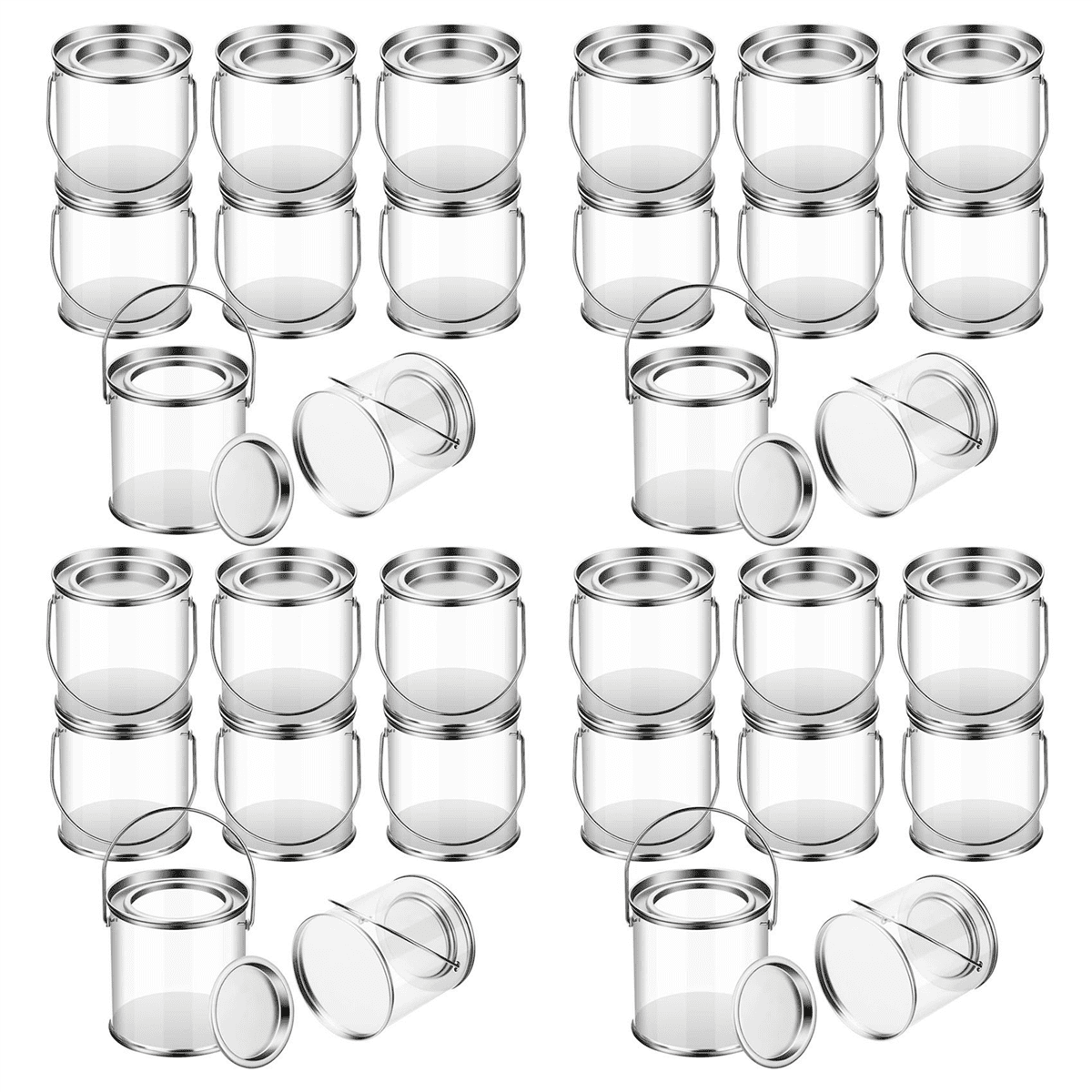Paint Bucket Clear Bucket with Metal Lids and Handle Decorative Clear ...