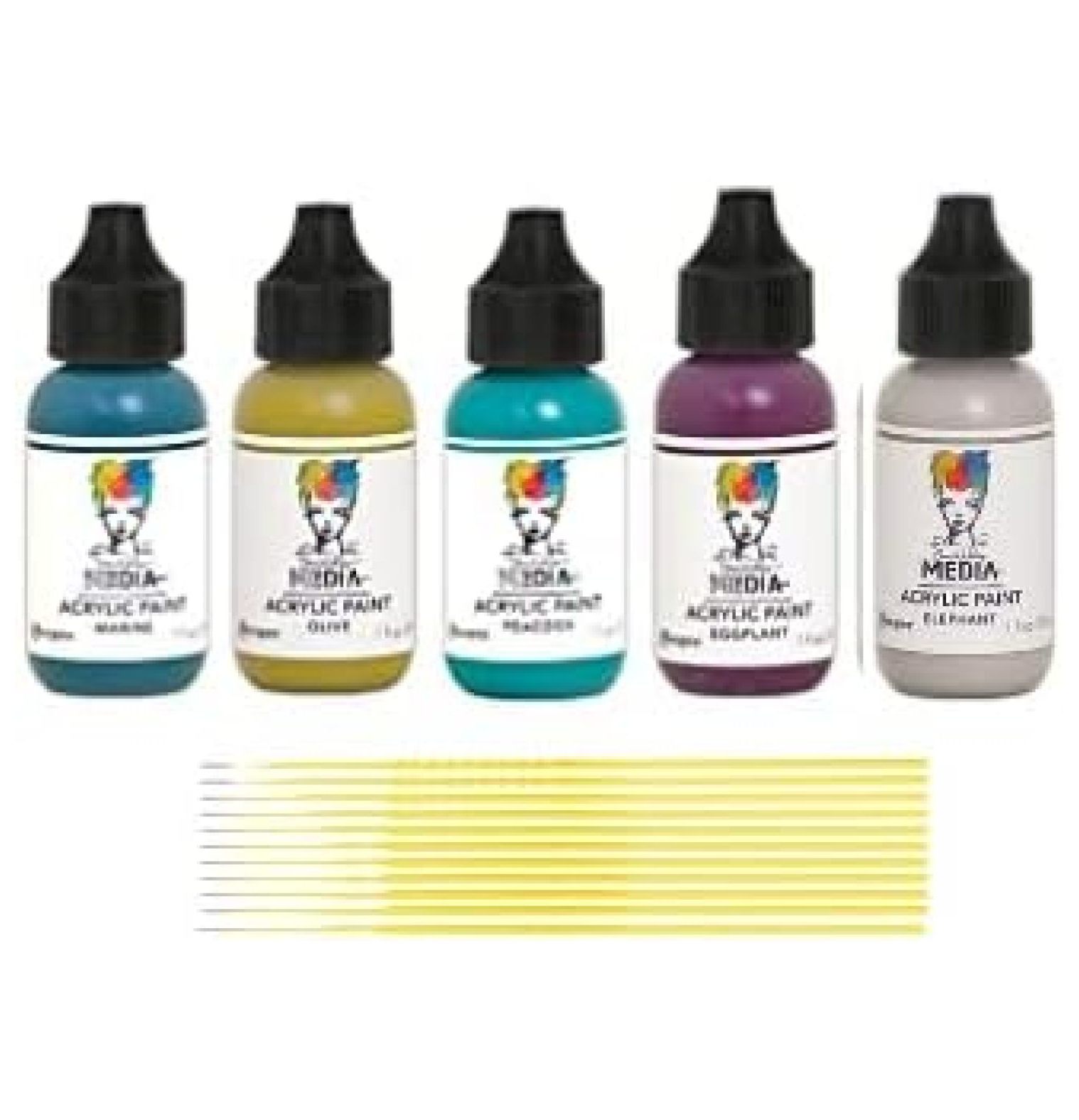 Paint Bundle - 5 Dina Wakley Media Paints Blending Sticks (Beautifully ...