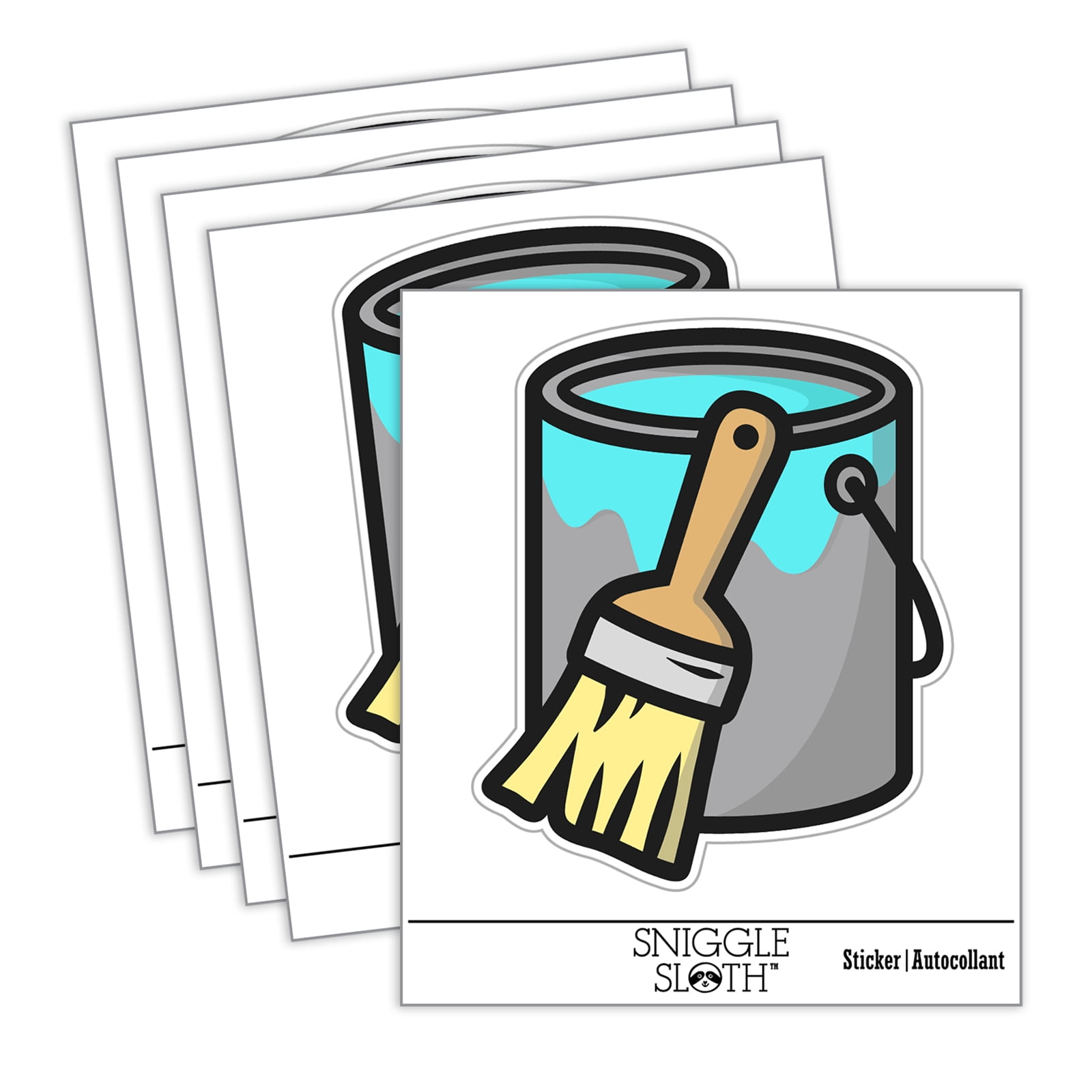 Paint Can with Brush Car Window Bumper Water Bottle Phone Tablet Laptop ...